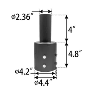 20 Foot Round Steel Light Pole | 4 Inch Diameter | Anchor Base