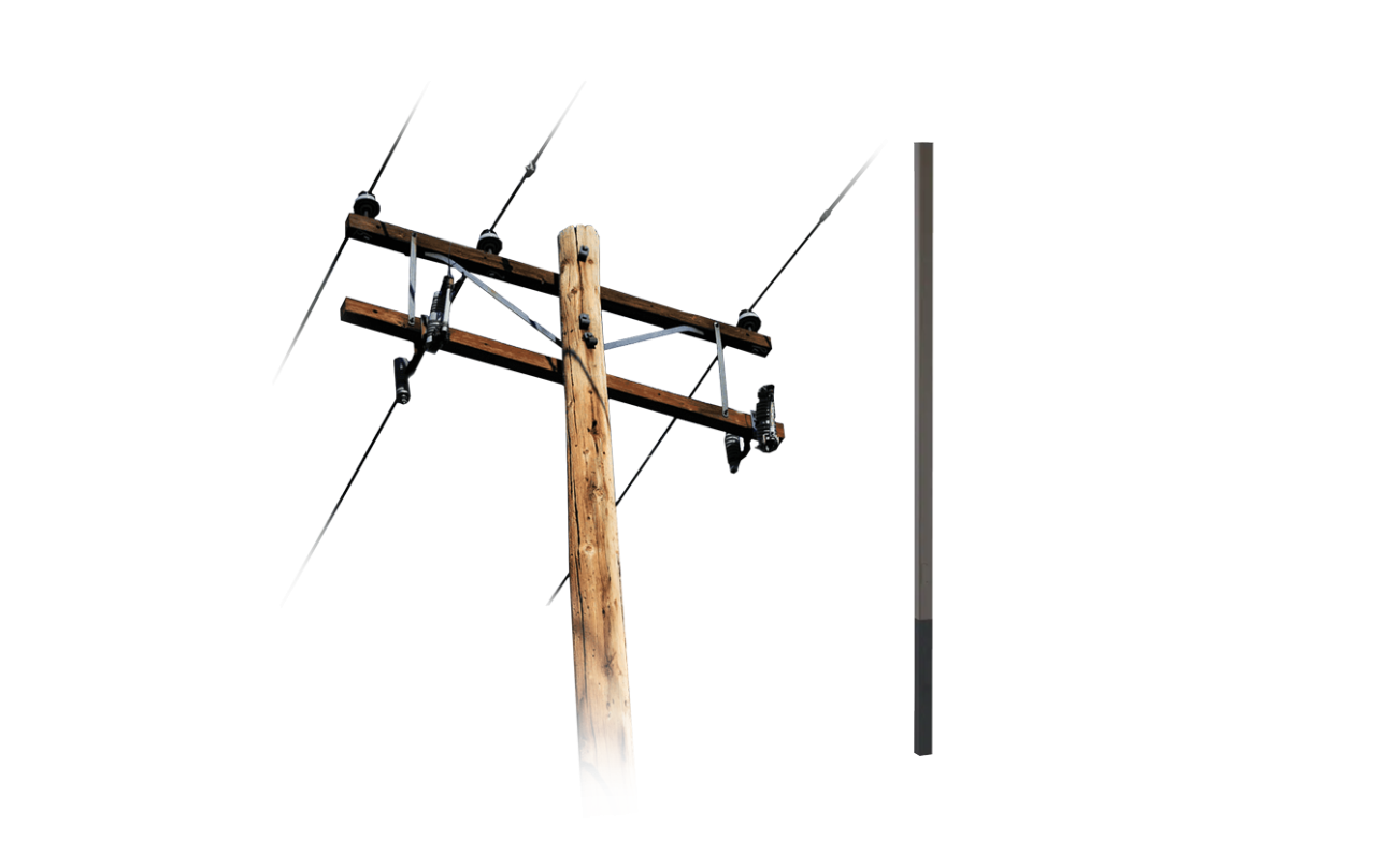 Wood and Fiberglass Utility Poles | Telephone Poles for Sale | LED ...